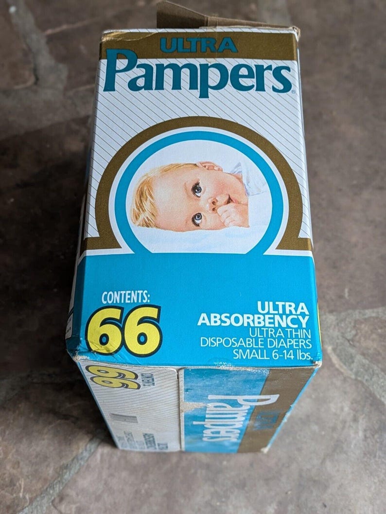 VTG Ultra Pampers Plus Diapers 66 Ct Sealed Box 6-14 Lbs HTF ...