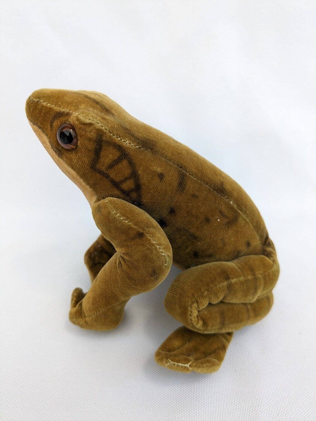 German Steiff Soft Froggy Mole Hair Felt Sitting Frog Collectible 5 ...