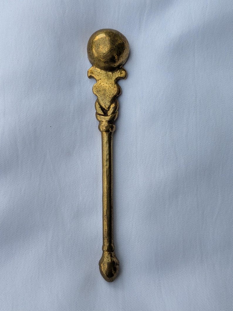 19th C Indian Bronze Puja Spoon Hindu Ritual Water Offering Antique ...
