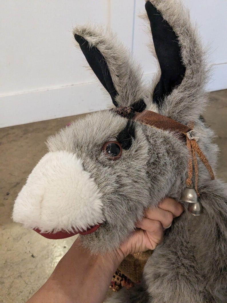 VTG Large Full Body Donkey Animal Hand Stage Puppet Safari Plush Latin ...