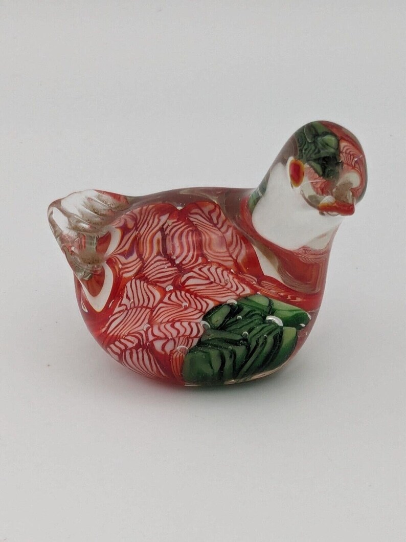 Millefiori Bird Duck Art Glass Paperweight Figurine 2" Polish Bottom - Etsy