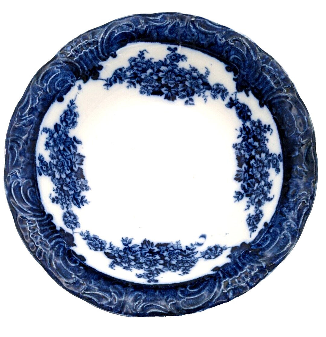 Antique Flow Dark Blue Bowl Wood & Son Large Serving Bowl 10 England ...