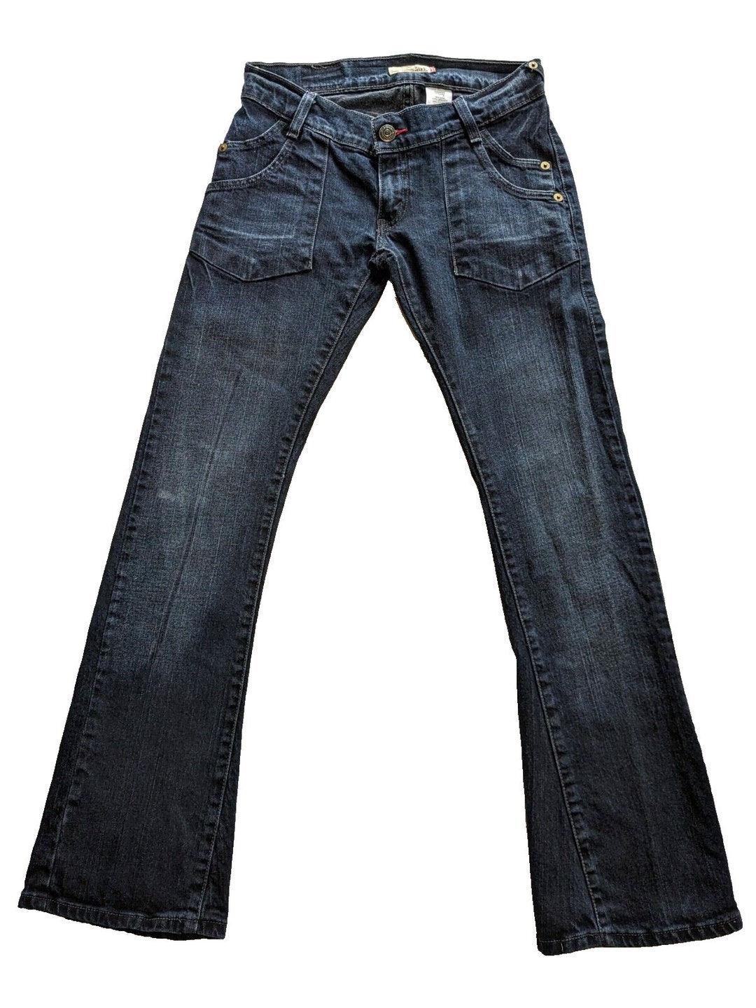 Levi's 504 Slouch Flare Low Rise Pork Chop Pocket Dark Blue Jeans 3M ...