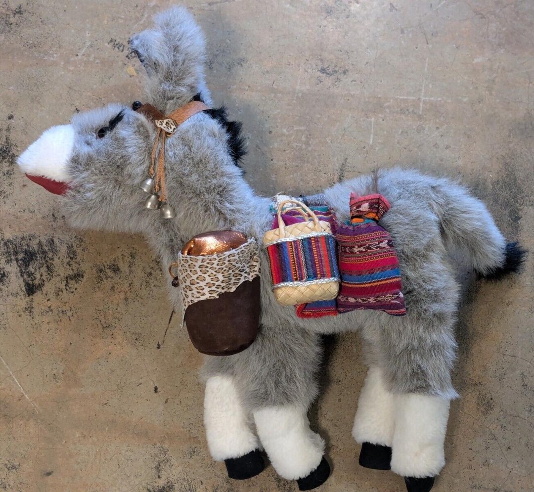 VTG Large Full Body Donkey Animal Hand Stage Puppet Safari Plush Latin ...