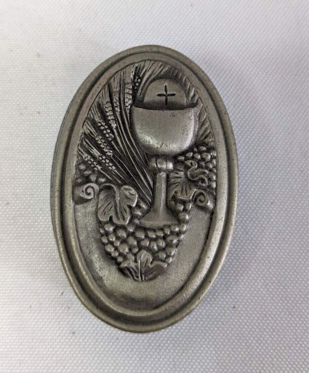 Vintage Pewter Communion Box Chalice Grapes Cross Jewelry Trinket - Etsy