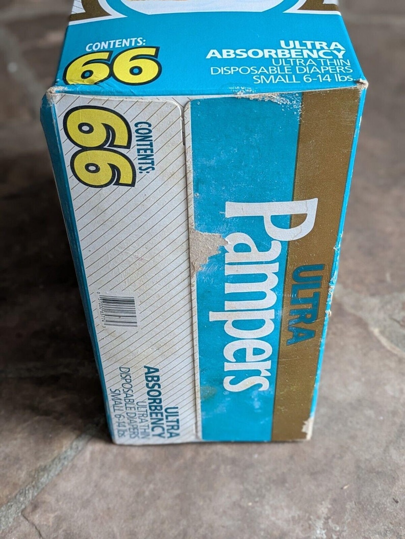 VTG Ultra Pampers Plus Diapers 66 Ct Sealed Box 6-14 Lbs HTF ...