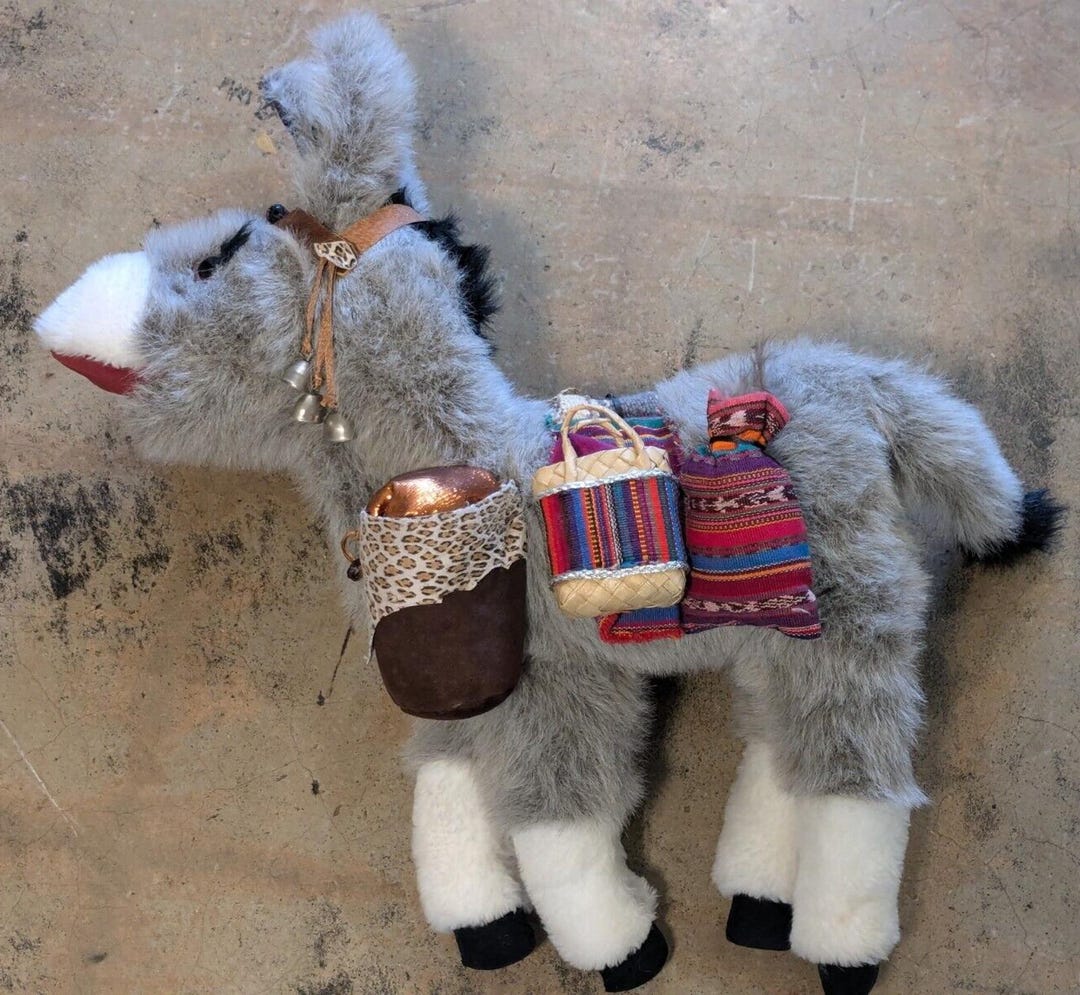 VTG Large Donkey Hand Puppet Full Body Safari Plush Latin USA Stage ...