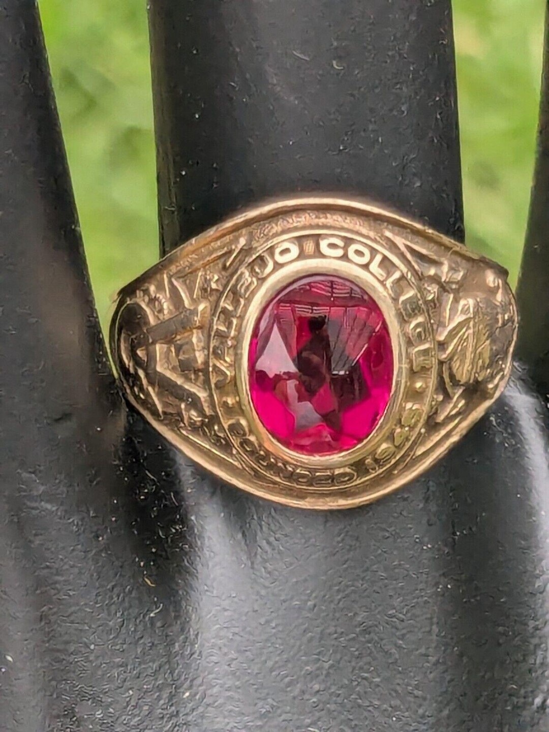 VTG 10K Yellow Gold Class Ring 5 Grams Real Gold Size 9.5 Ruby / Red ...