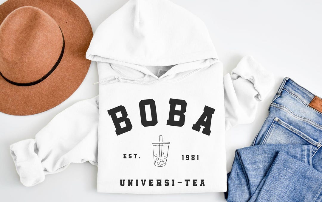 Boba Hoodie Sweatshirt for Kawaii Lover Gift Bubble Tea K-drama Tee ...