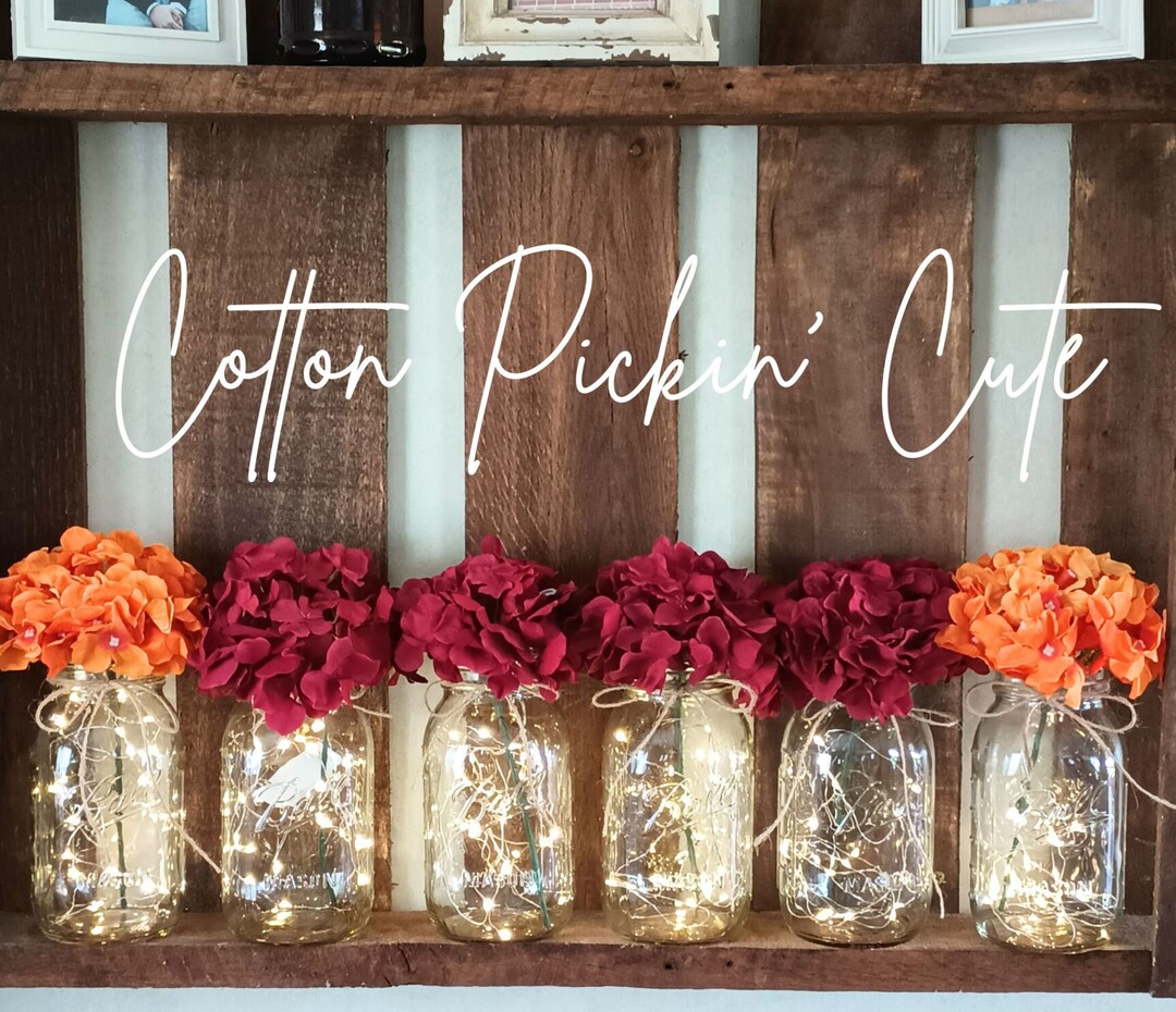 Rustic Mason Jar Rehearsal Dinner Shelf Decor for Farmhouse Kitchen ...