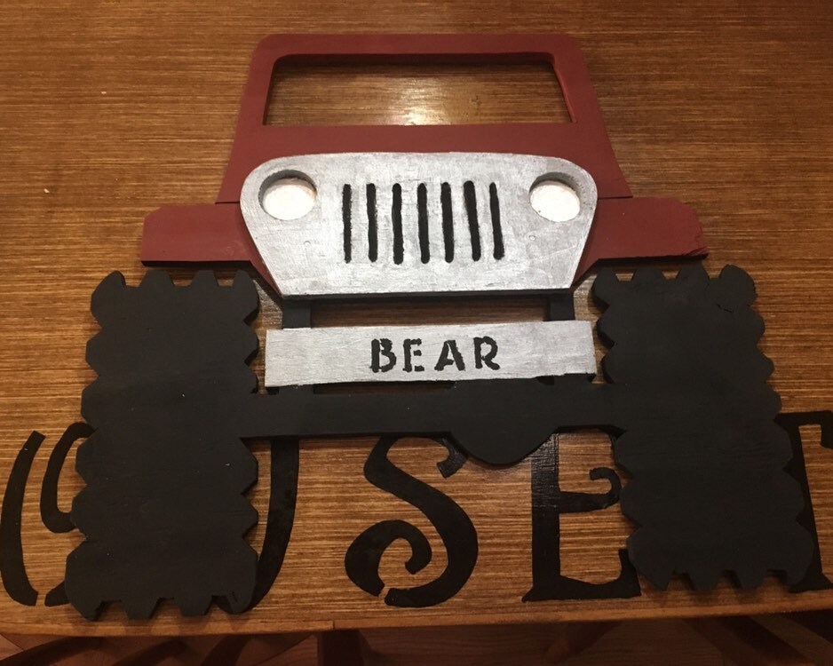 Wooden Jeep Wall/door Hanging - Etsy