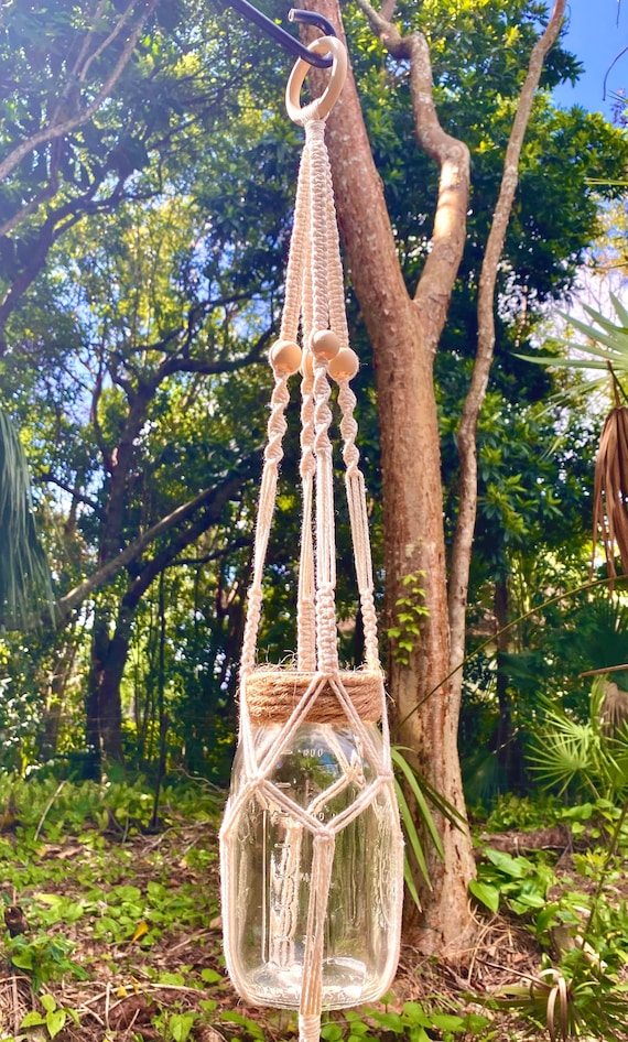 Macrame Hanging Mason Jar | Etsy