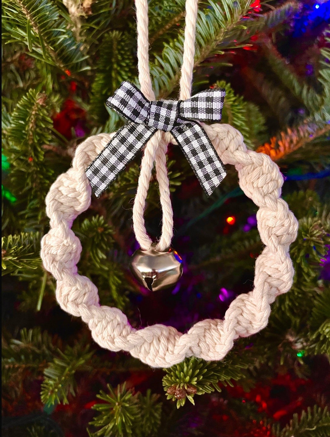 Jingle Bell Macramé Ornament - Etsy