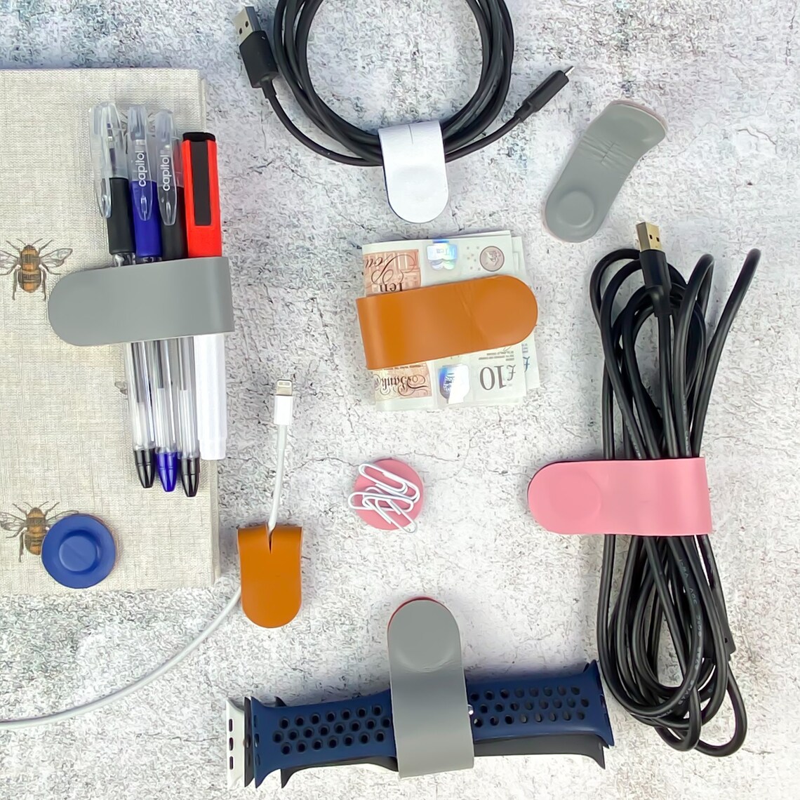 Magnetic Leather Cable Tidy Magklip Organiser - Etsy