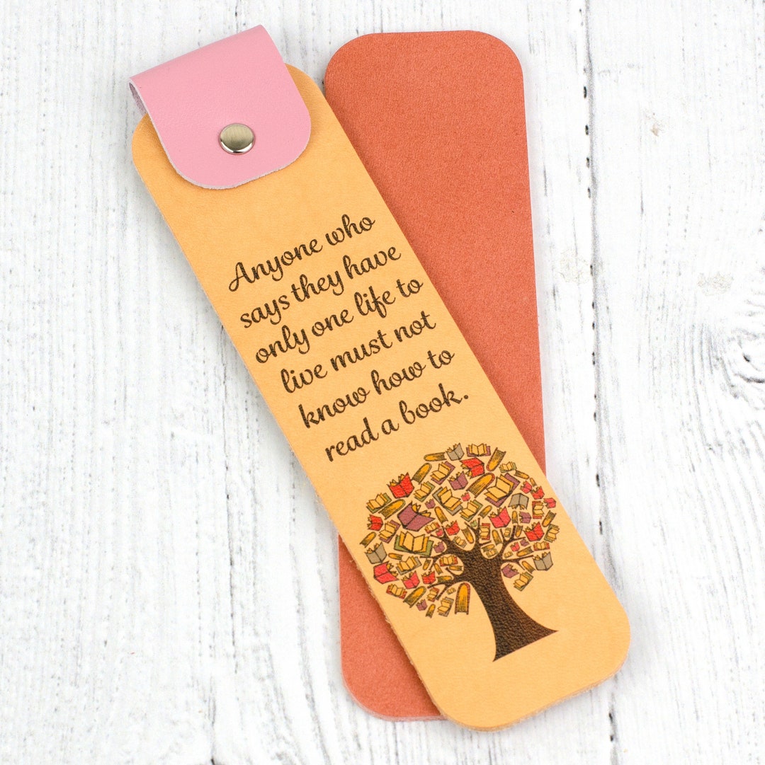Book Tree Personalised Leather Bookmark - Etsy