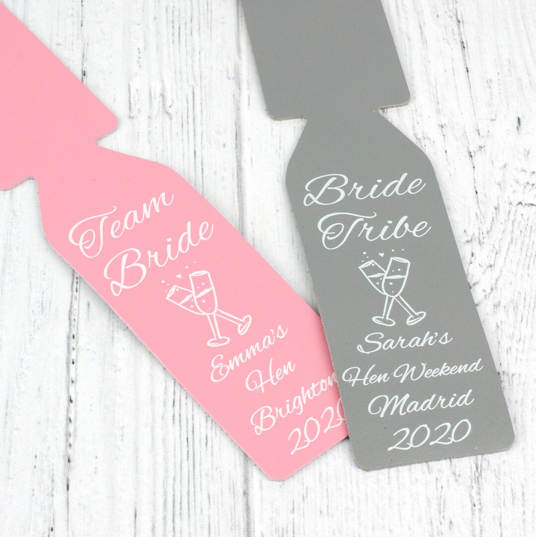 Team Bride Personalised Hen Party Leather Luggage Tag - Etsy