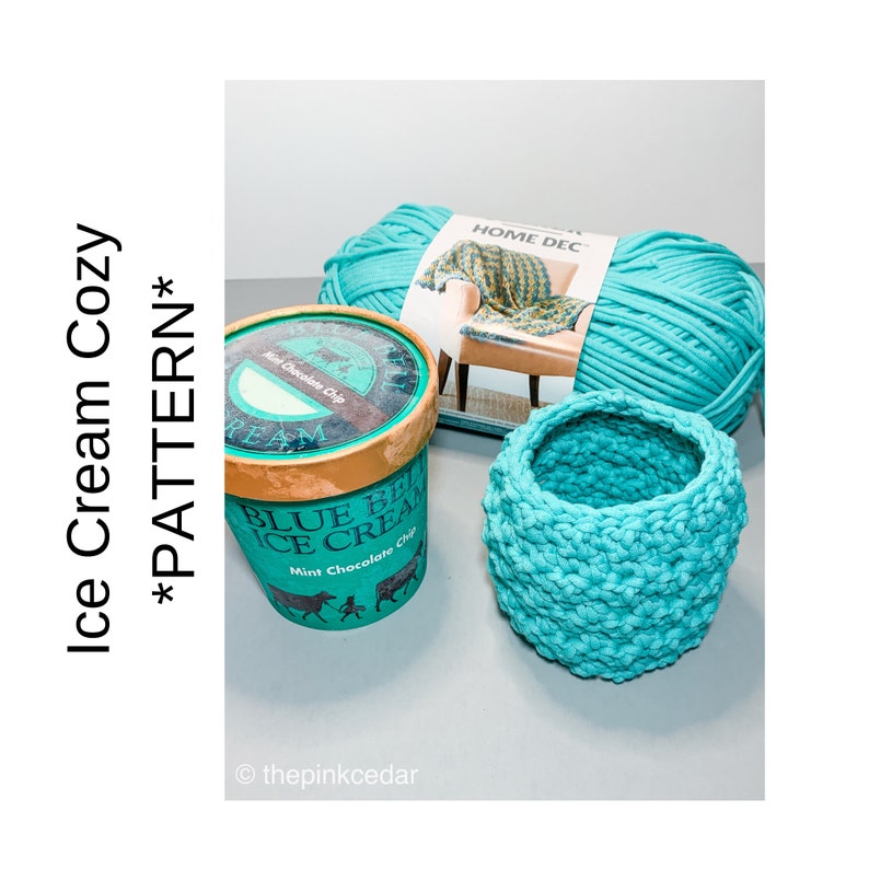 Ice Cream Cozy Pattern, Crochet Pattern, Crochet Pint Cozy Pattern ...