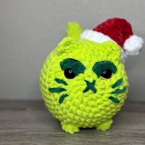 Santa Hat Kitty, Green Plush Cat, Cat With a Hat - Etsy