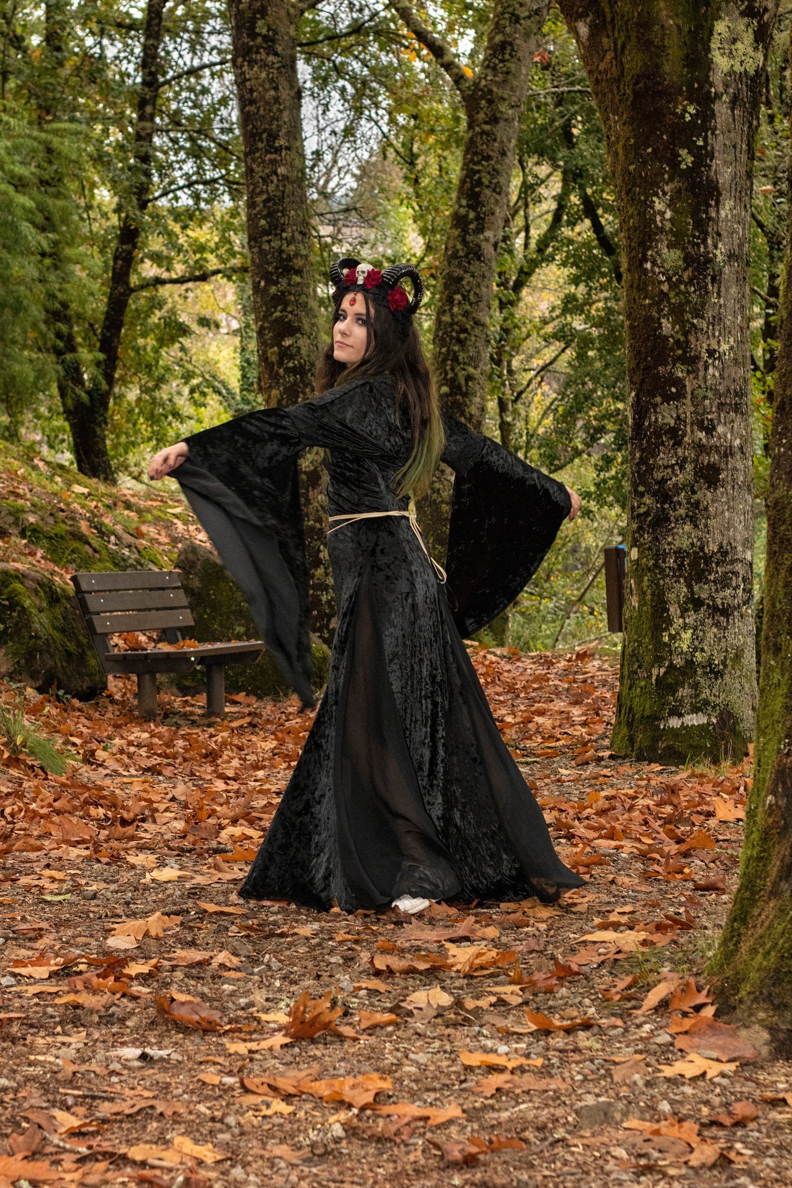 Witch Medieval Fantasy Black Velvet Dress - Etsy