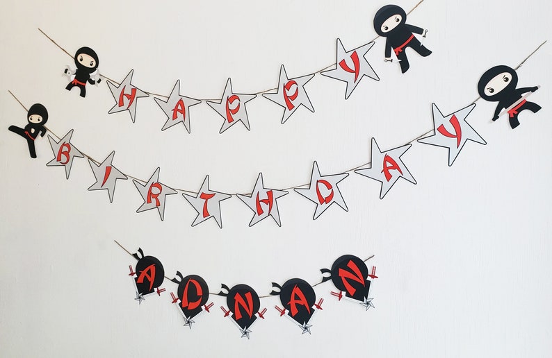 Ninja Birthday Banner Ninja Party Decoration Ninja Party | Etsy