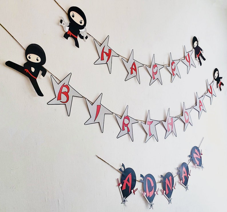 Ninja Birthday Banner Ninja Party Decoration Ninja Party | Etsy