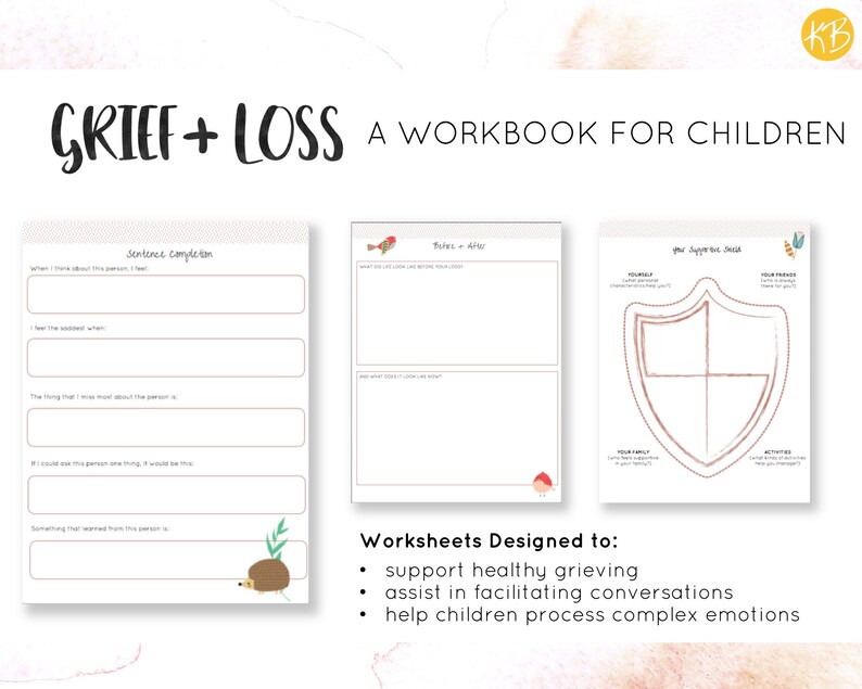 Grief Loss Workbook for Children | Etsy