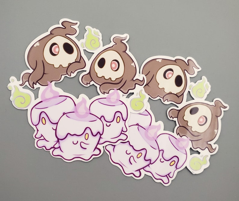 Cute Ghost Pokemon Duskull and Litwick Vinyl Sticker - Etsy
