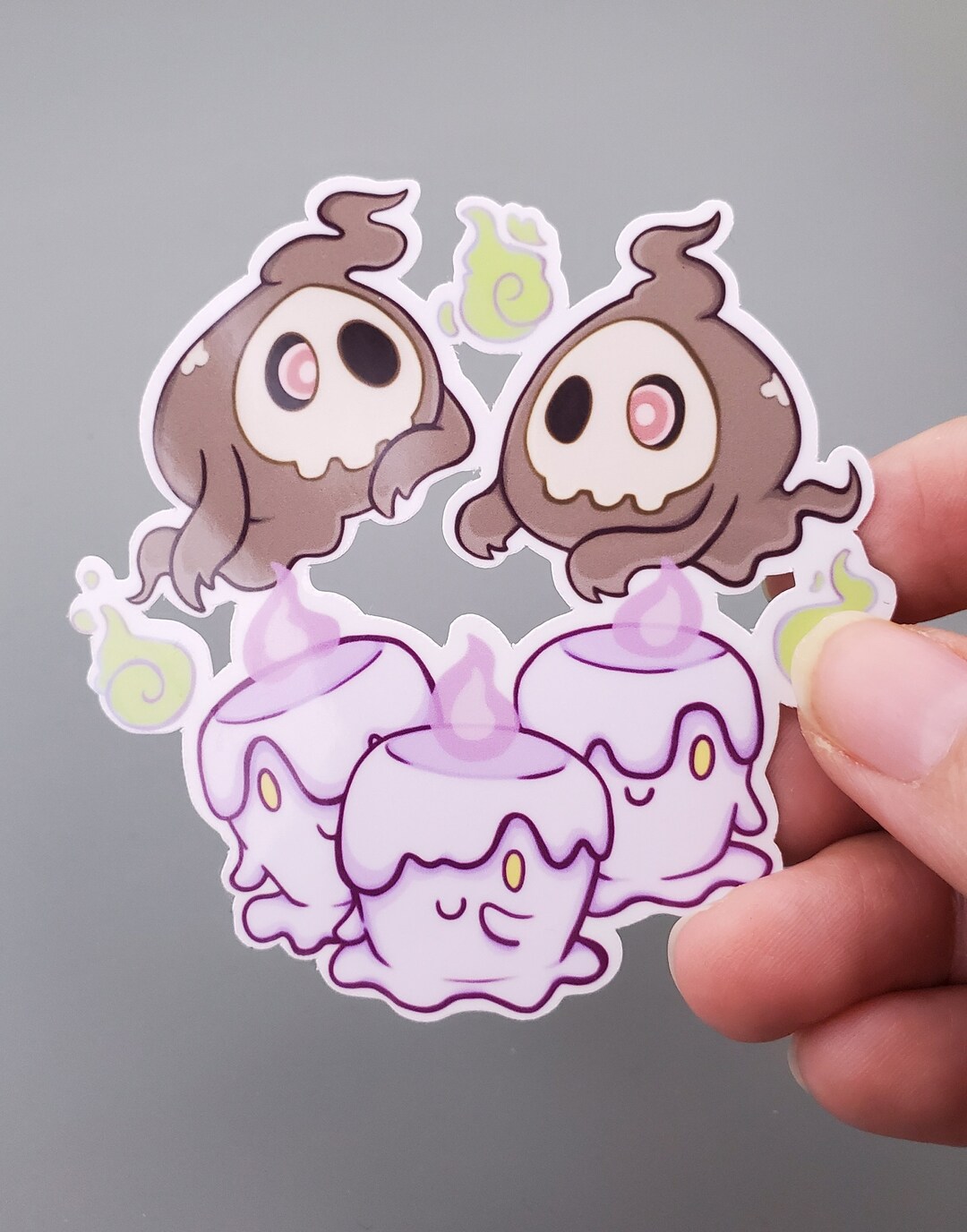 Cute Ghost Pokemon Duskull and Litwick Vinyl Sticker - Etsy