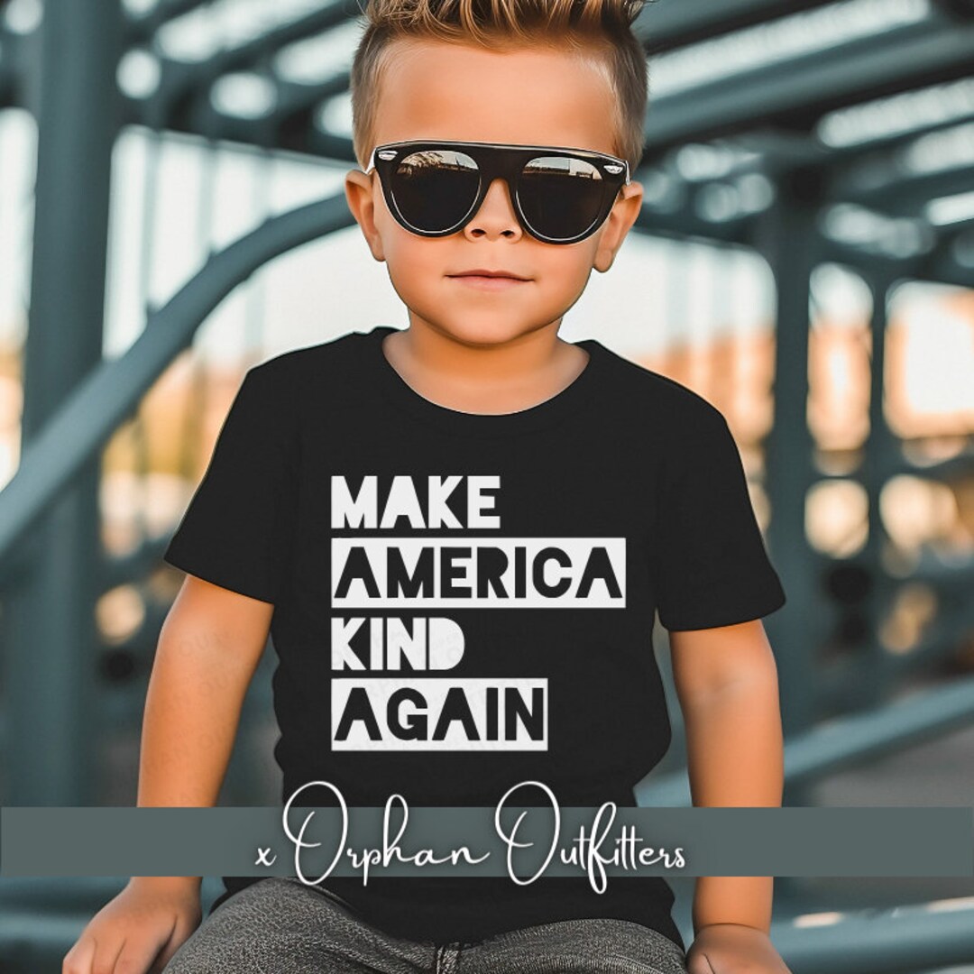 Make America Kind Again Kids Tshirt, Childrens Political Shirt, 2024 ...
