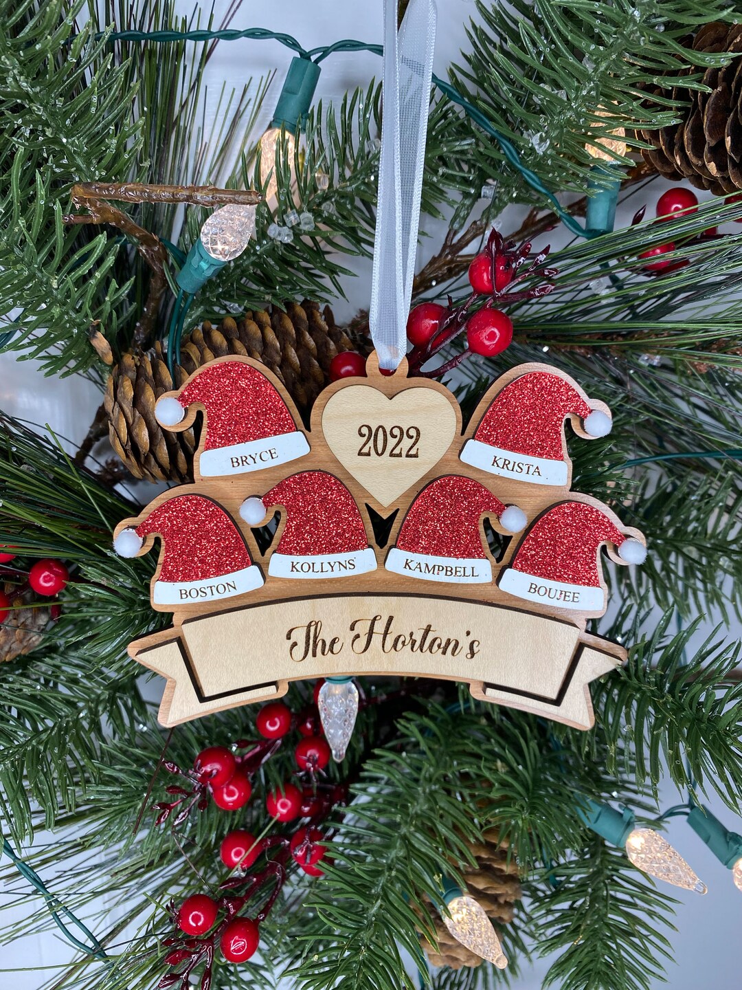 Personalized Handmade Santa Hat Family Keepsake Ornament - Etsy