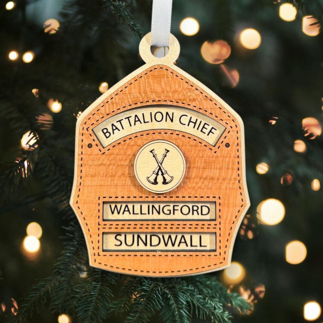 Personalized Firefighter Shield Ornament - Name, Fire Department, Rank ...