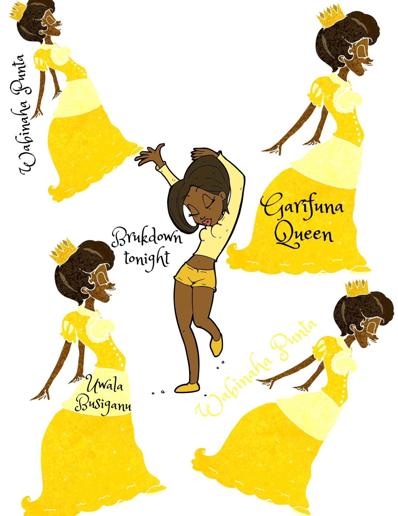 Garifuna Belizean Clipart Ecard - Etsy Ireland