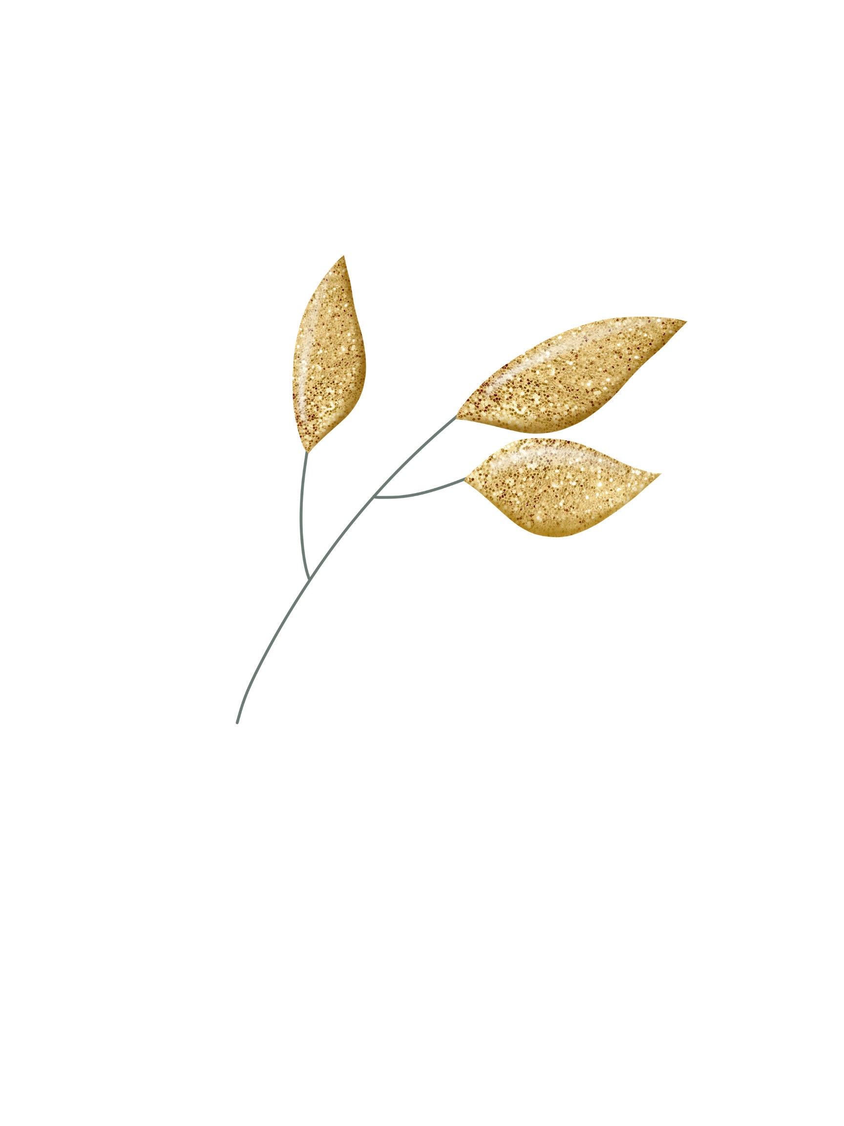 Glitter Flowers and Leaves - Cliparts - Etsy
