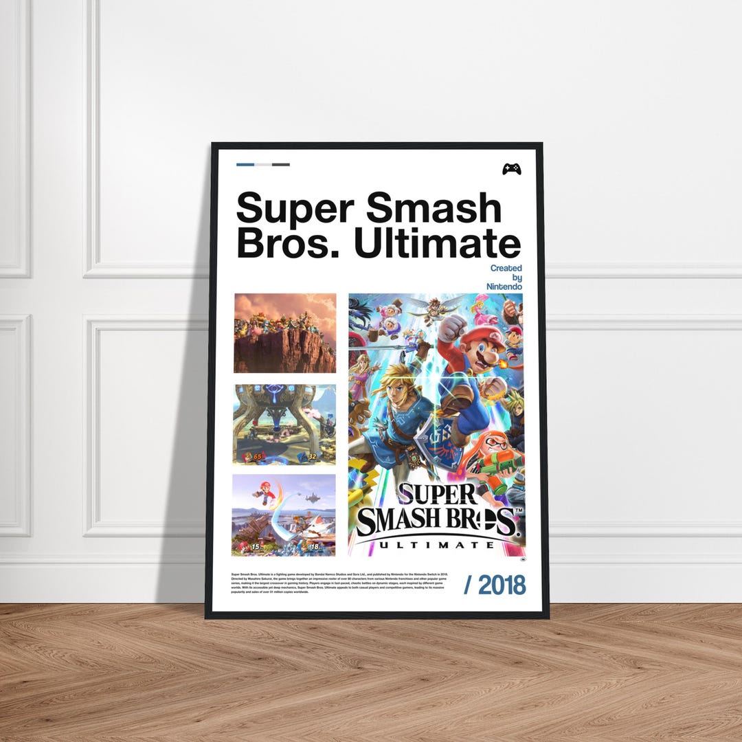 Super Smash Bros Ultimate Gaming Poster, SSB Gaming Poster, Super Smash ...