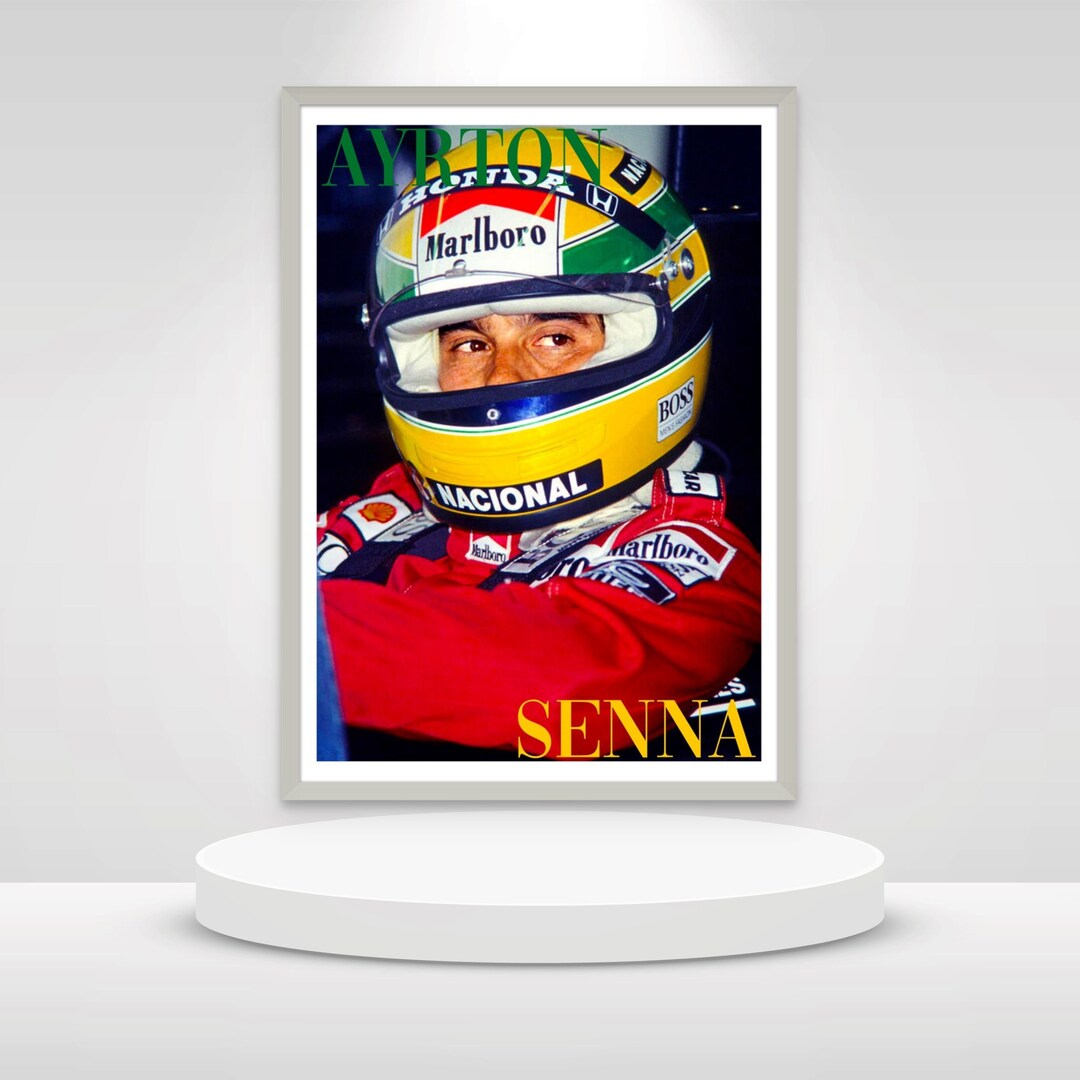 Ayrton Senna Digital Poster Download Wall Print Modern House F1 Husband ...