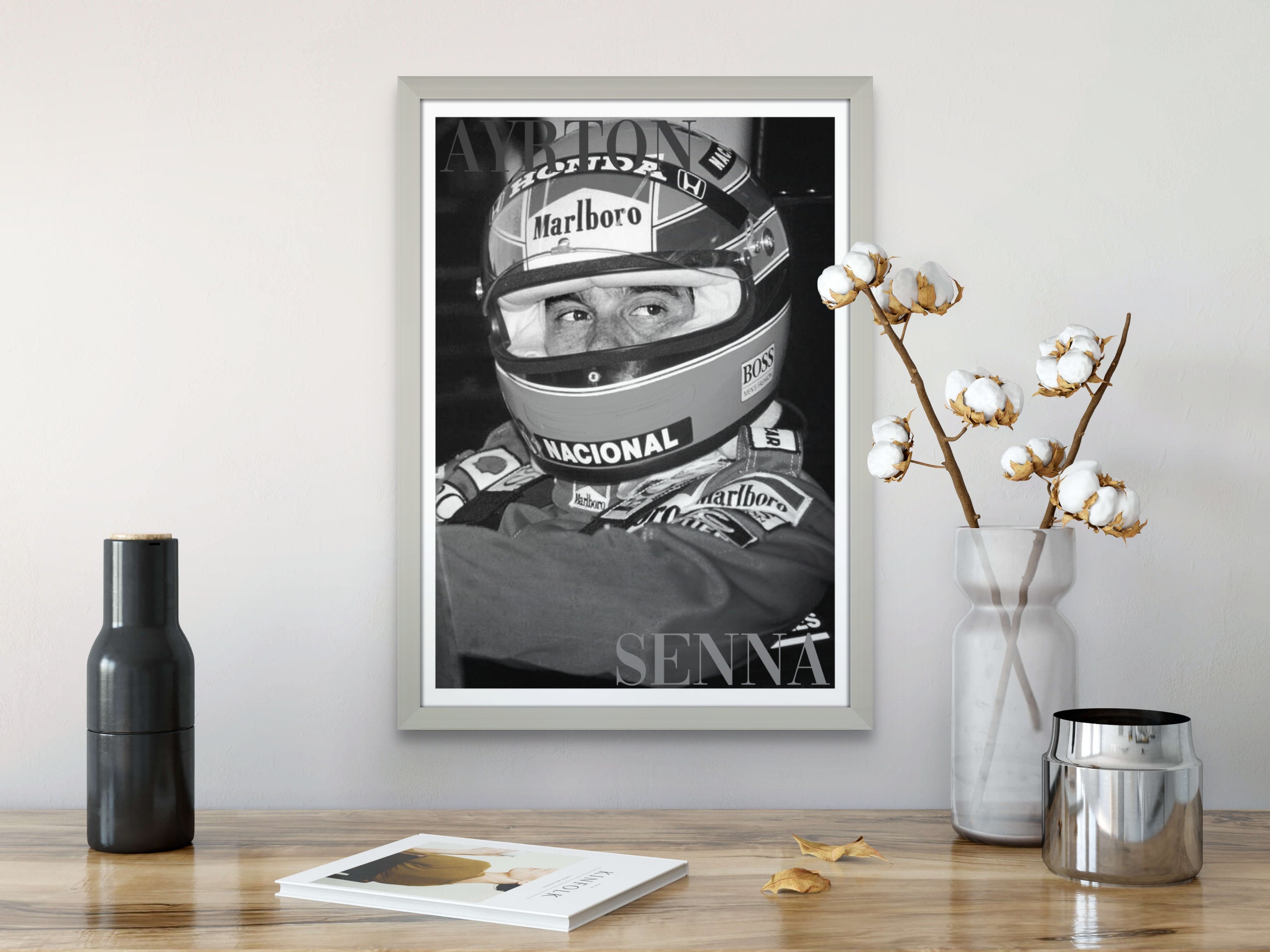 Ayrton Senna Digital Poster Download Wall Print Modern House F1 Husband ...
