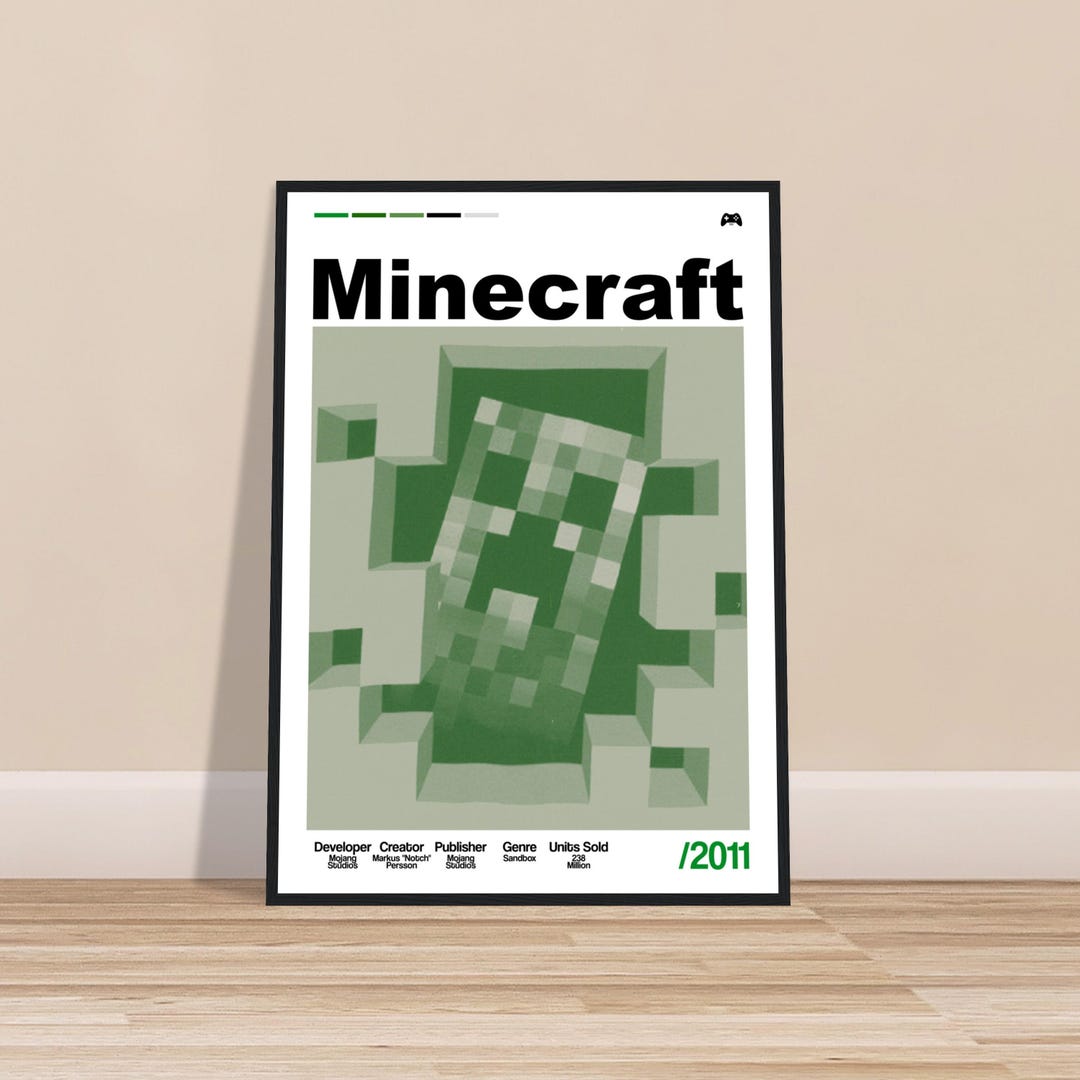 Minecraft Poster Print, Minecraft Wall Decor, Minecraft Wall Art ...