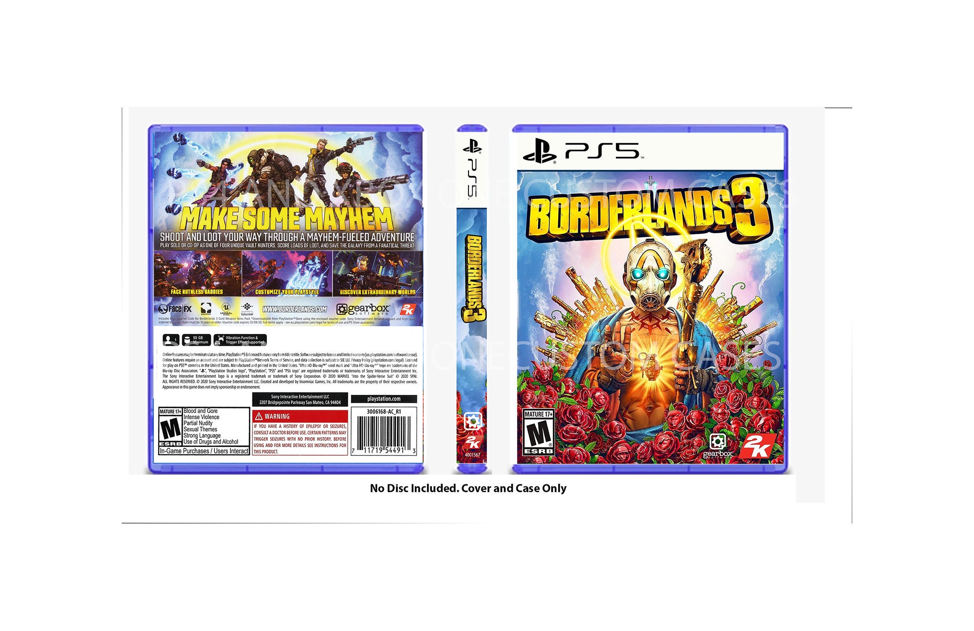 Custom Replacement Case Borderlands 3 NO DISC PS5 - Etsy