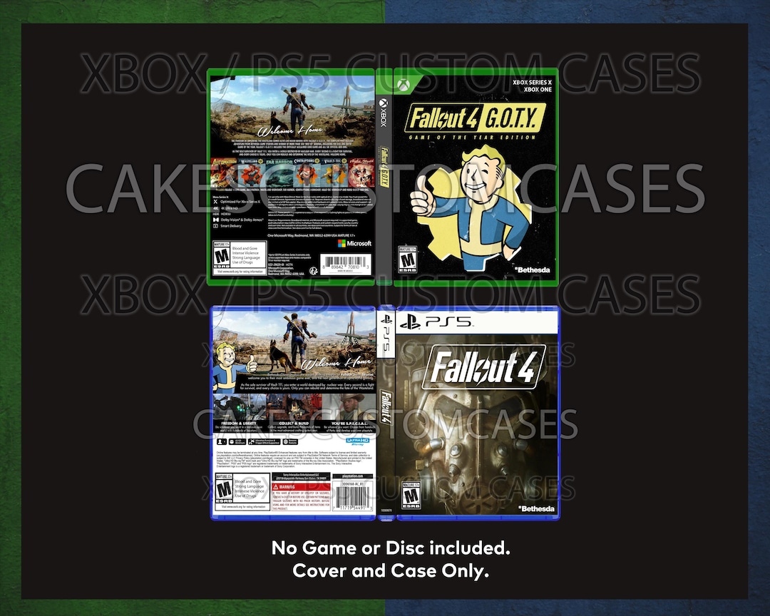 Custom Replacement Case Fallout 4 Game of the Year NO DISC PS5 Xbox ...