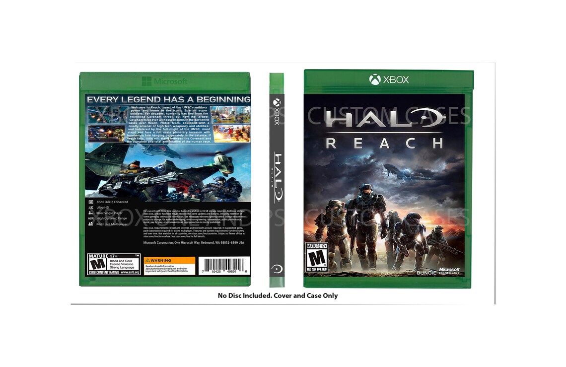 Custom Replacement Case Halo Reach NO DISC Xbox | Etsy