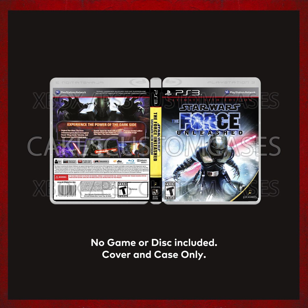 Custom Replacement Case Star Wars the Force Unleashed Sith Edition NO ...