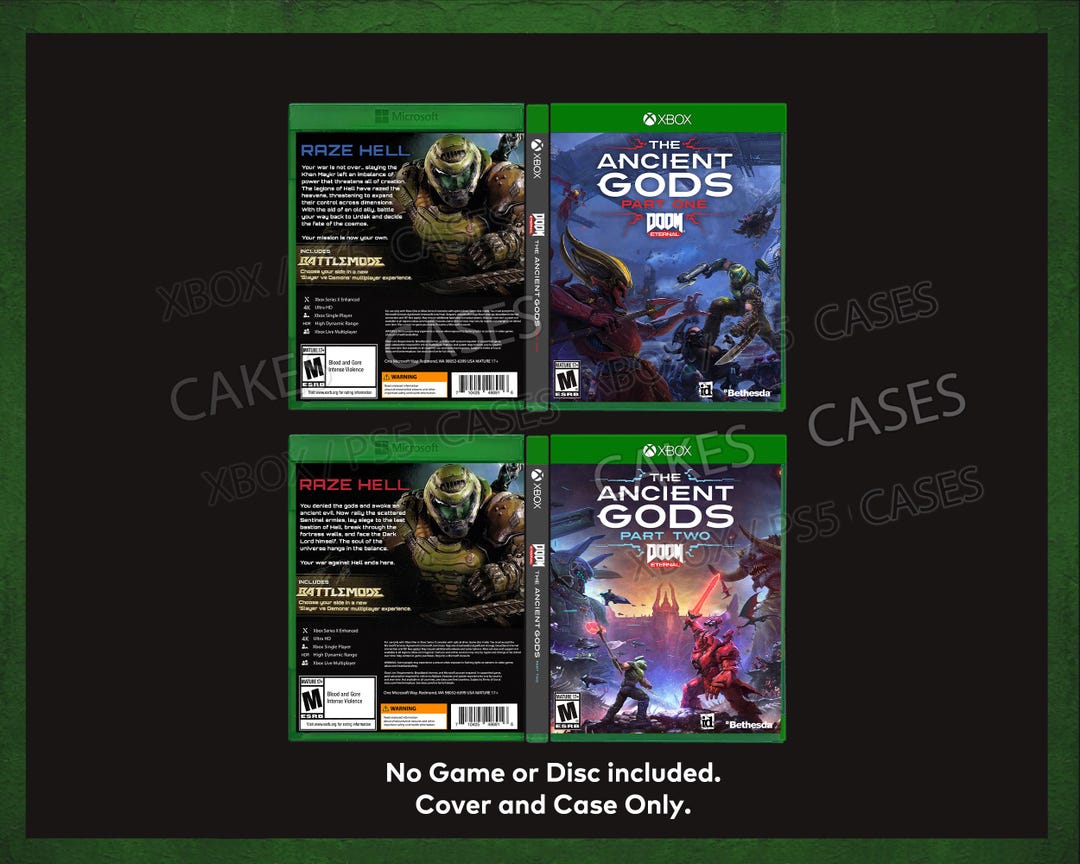 Custom Replacement Case - Doom Eternal - Ancient Gods Part 1 Part 2 ...