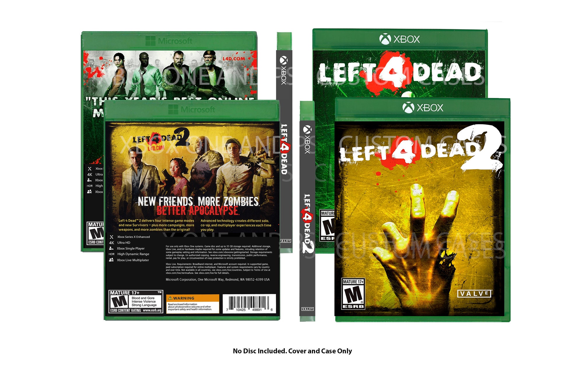Custom Replacement Case Left 4 Dead 1 and 2 NO DISC XBOX | Etsy