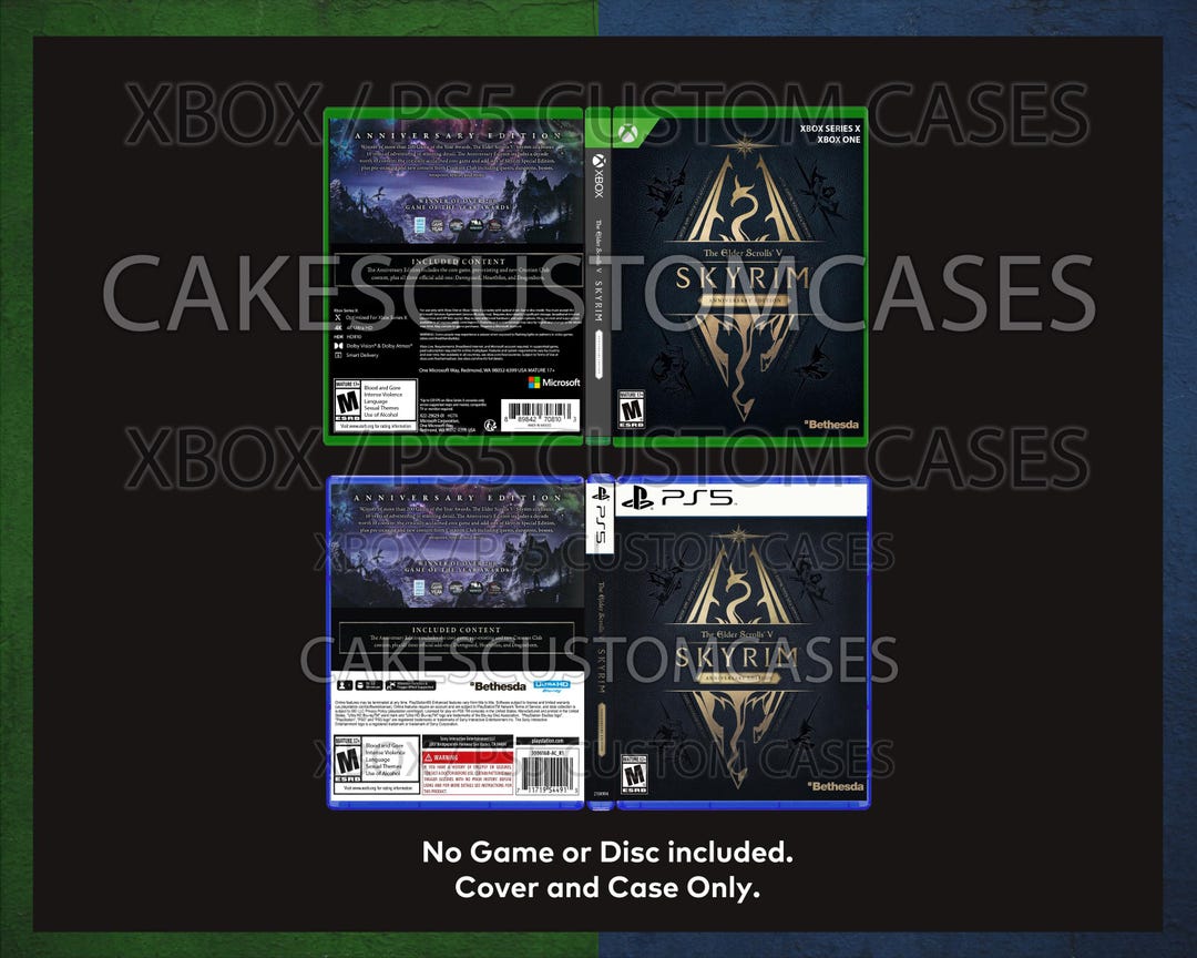 Benutzerdefinierte Ersatz Case Skyrim Jubiläum NO DISC Box Series X ...