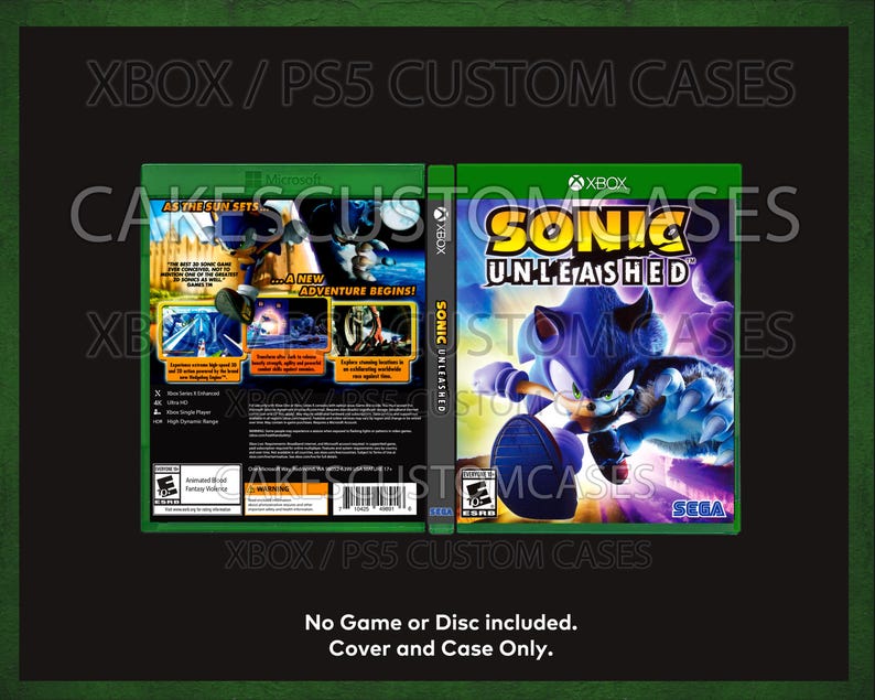 Custom Replacement Case Sonic Unleashed - NO DISC - XBOX or Xbox ...