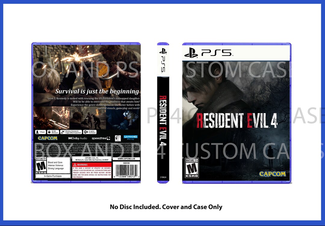 Custom Replacement Case Resident Evil 4 Remake NO DISC PS5 XBOX - Etsy