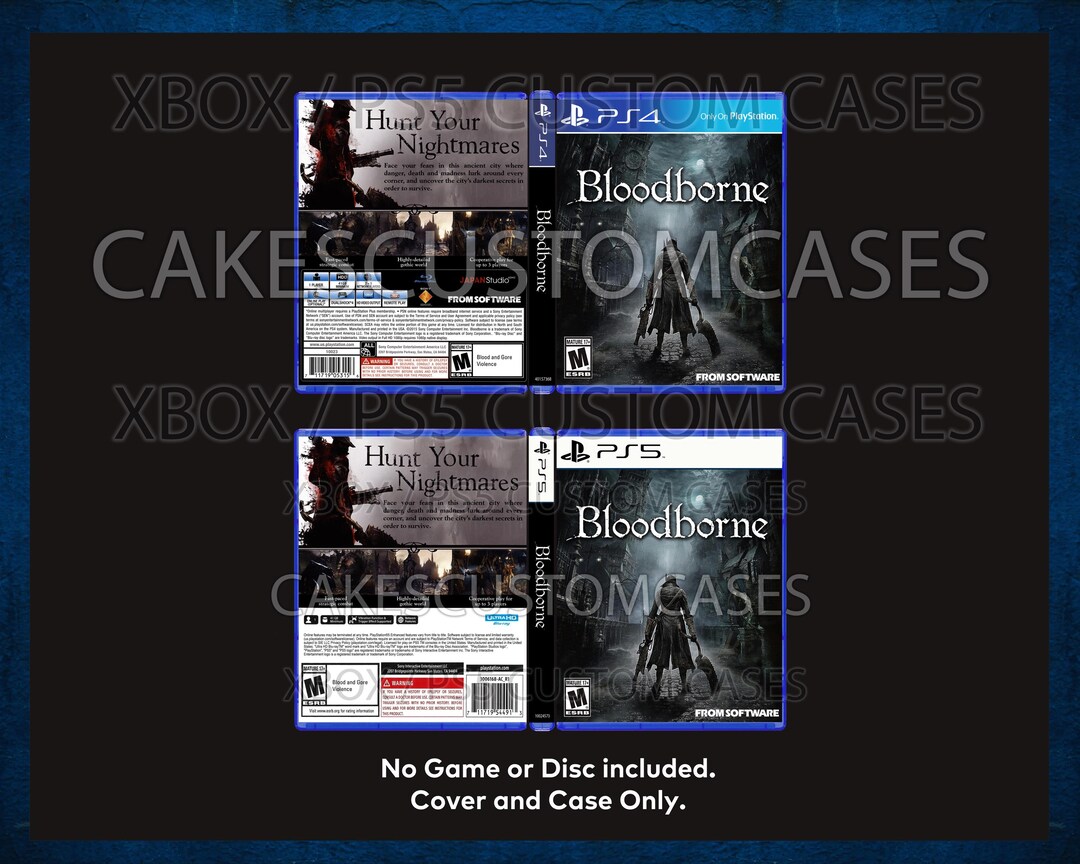 Custom Replacement Case Bloodborne NO DISC PS4 - Etsy