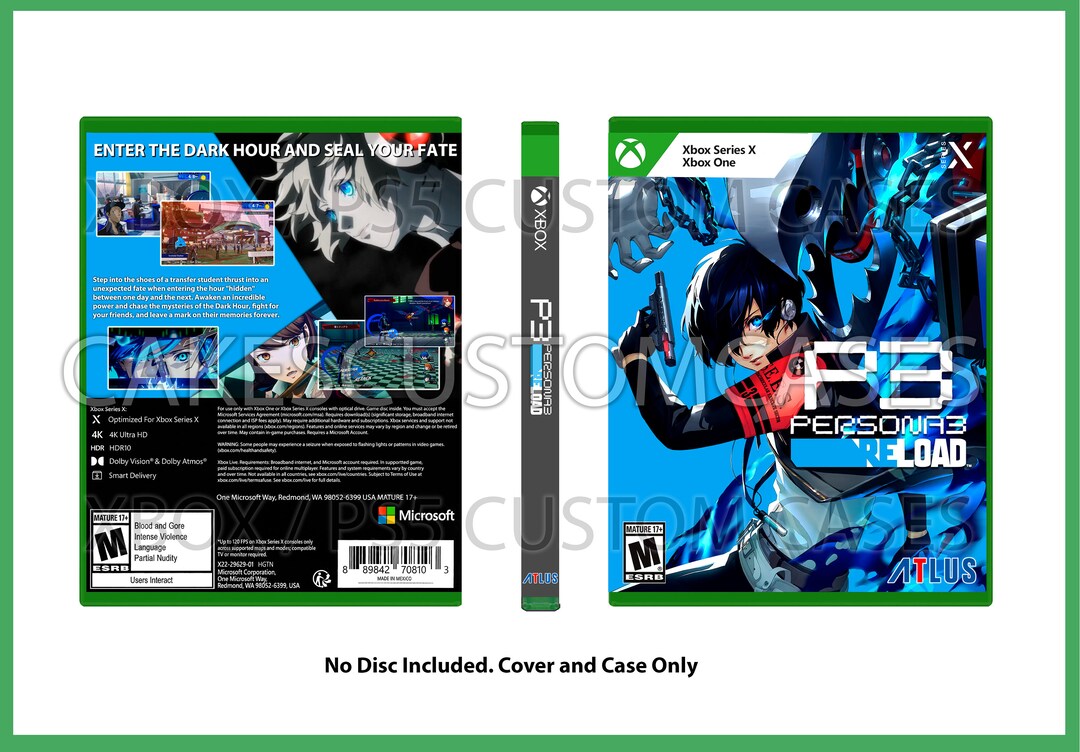 Custom Replacement Case Persona 3 Reload NO DISC XBOX Series X - Etsy