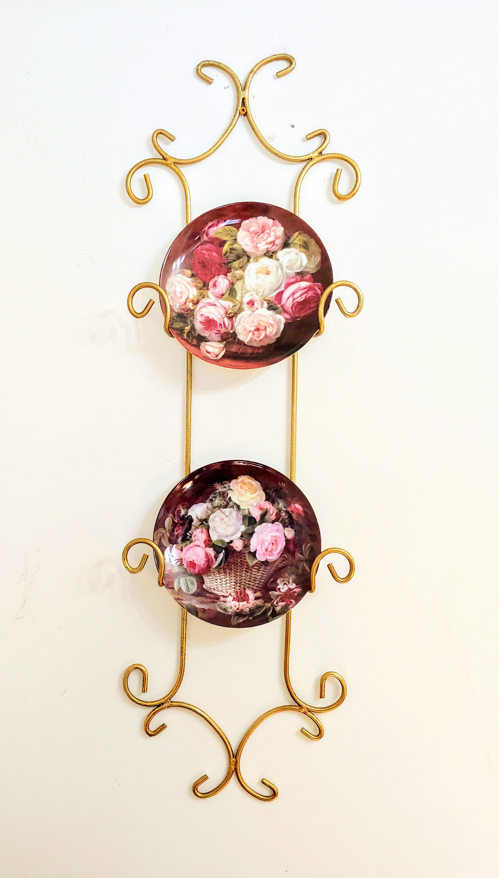 Stunning Metal Brass Wall Plate Holder Towel Holder Plate Rack Wall ...