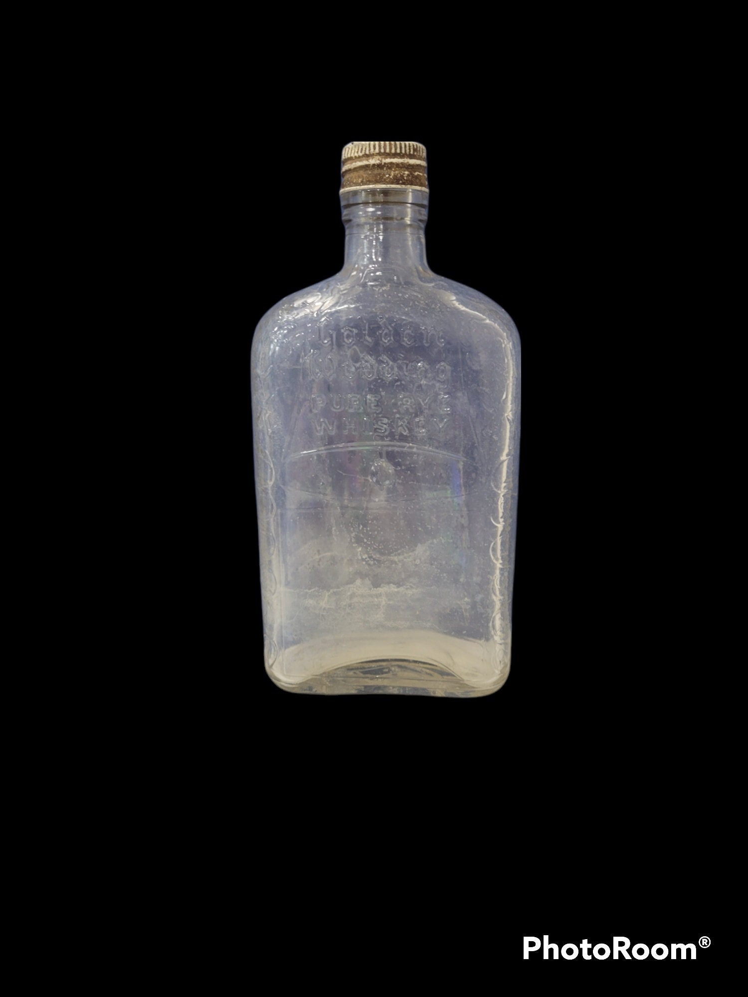 Vintage Golden Wedding Pure Rye Whiskey Glass Bottle With Original Top ...